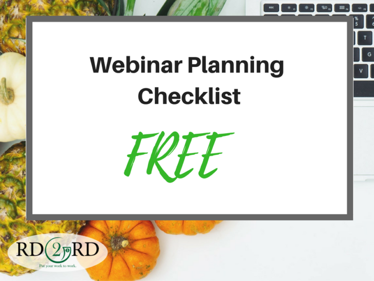 Webinar Planning Worksheet - Well Resourced Dietitian