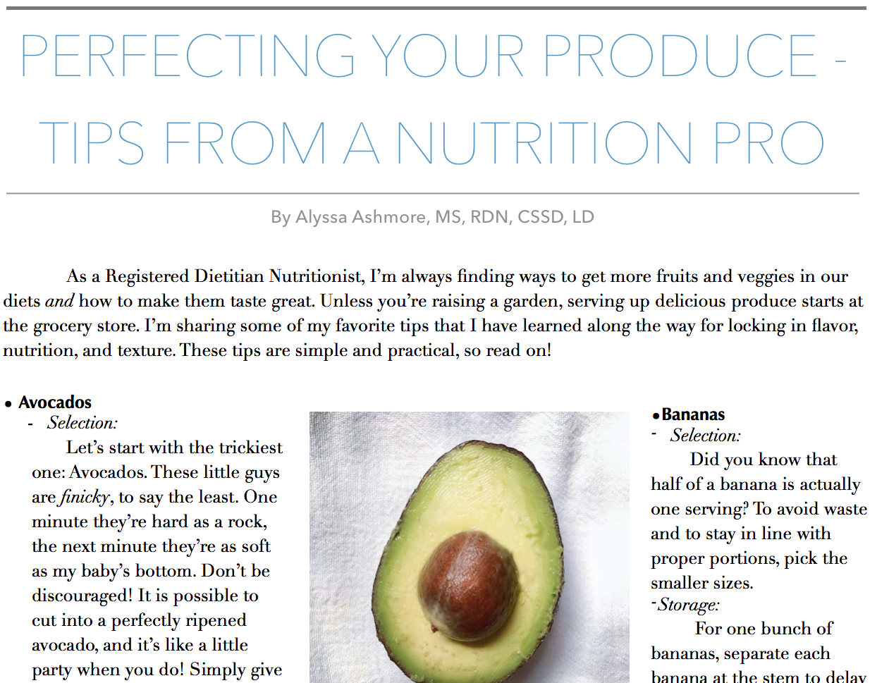 Perfecting Your Produce - FREE Tips from a Nutrition Pro - Well ...