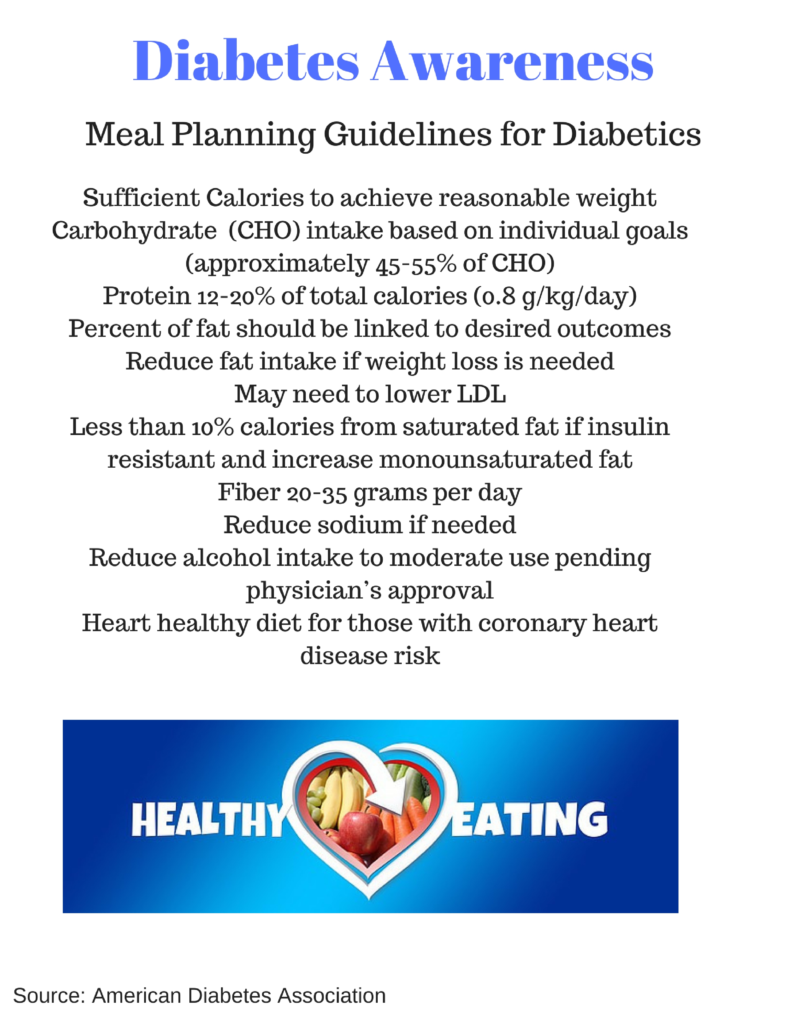 Meal Planning for Diabetics Handout - Well Resourced Dietitian