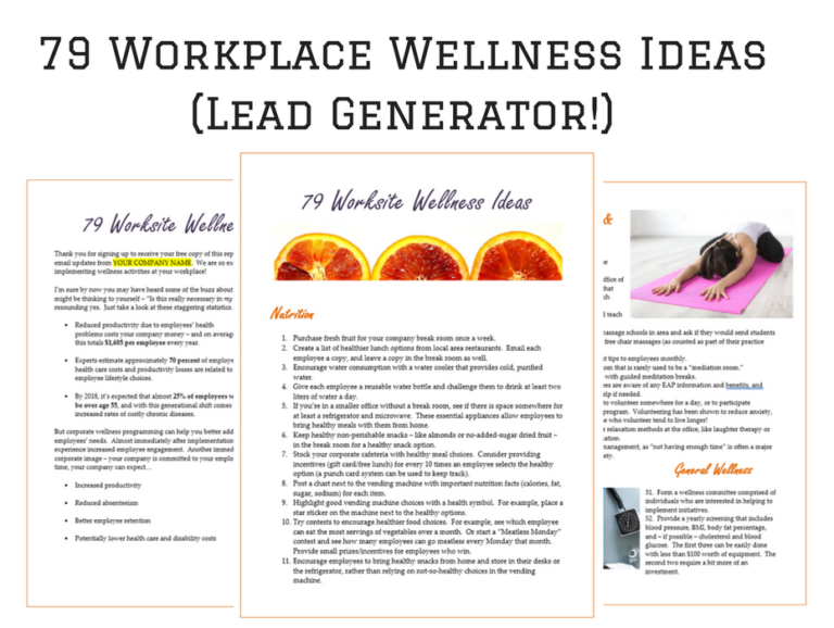 79 Workplace Wellness Ideas (Marketing Outreach or Email Lead Generator ...