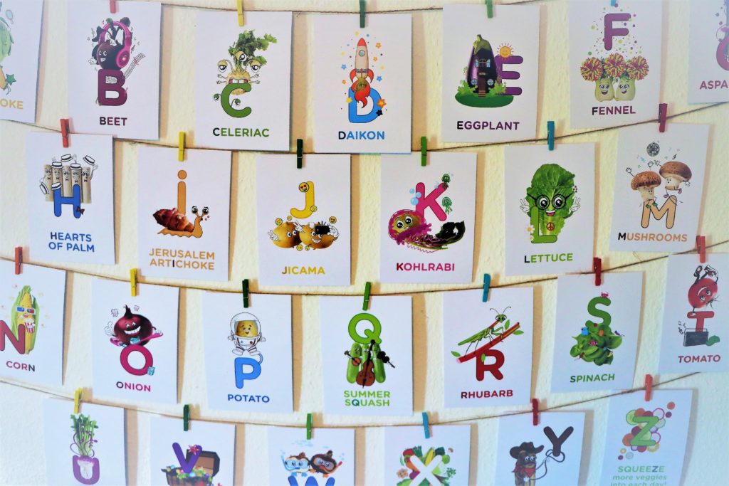 Vegetable Character ABCs, Vegetable Alphabet Card Set, Nursery Decor ...