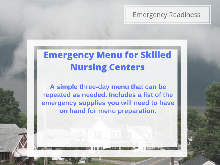 Repeatable 3-Day Emergency Menu for your Skilled Nursing Home - Well ...