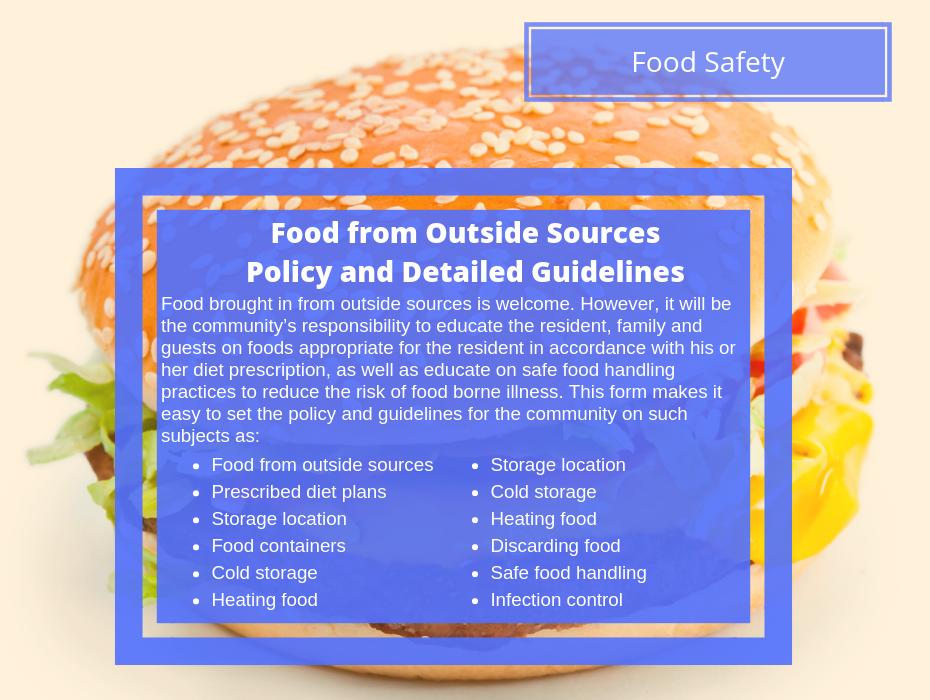Policy and Guidelines for When Food is Brought in from Outside Sources ...