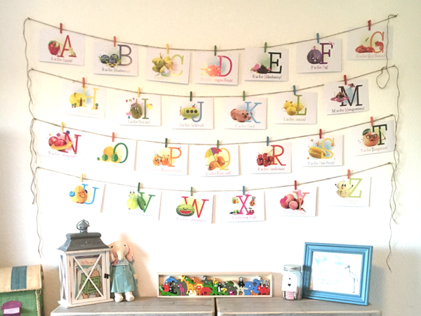 Fruit Alphabet Card Set, Nursery Decor, ABC Letters, ABC Flashcards ...