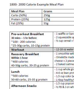 2000 Calorie Example Meal Plan - Well Resourced Dietitian