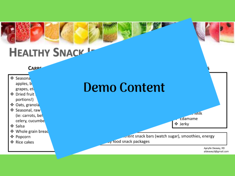 Balanced Snacks Printable - Well Resourced Dietitian