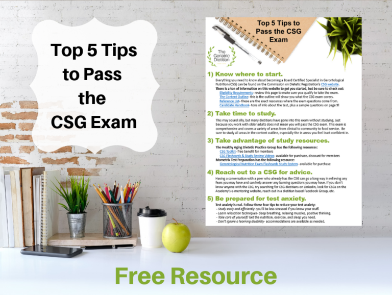 Top 5 Tips to Pass the CSG Exam - Well Resourced Dietitian