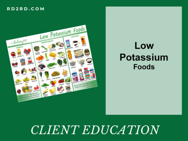 Low Potassium Handout Set for Renal and Kidney Disease - Well Resourced ...
