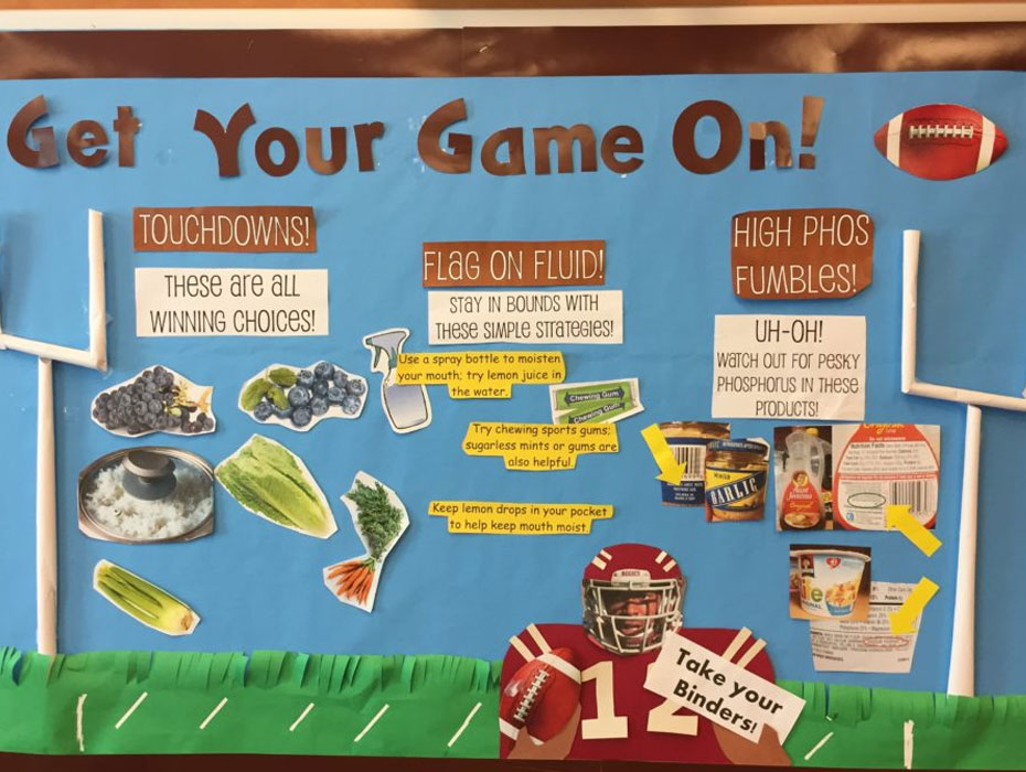 Football Themed Dialysis Bulletin Board - Well Resourced Dietitian