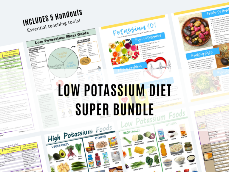 Low Potassium Handout Set for Renal and Kidney Disease - Well Resourced ...