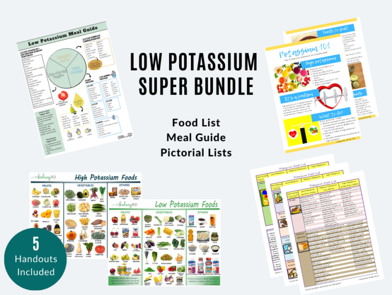 Low Potassium Handout Set for Renal and Kidney Disease - Well Resourced ...