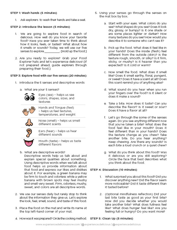 Placemats for Kids, Five Senses, Picky Eater, Teaching Resource, STEAM ...