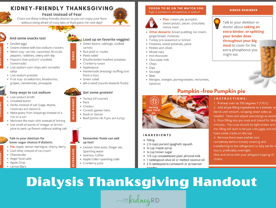 Kidney Friendly Thanksgiving Handout for Dialysis Patients | Well ...