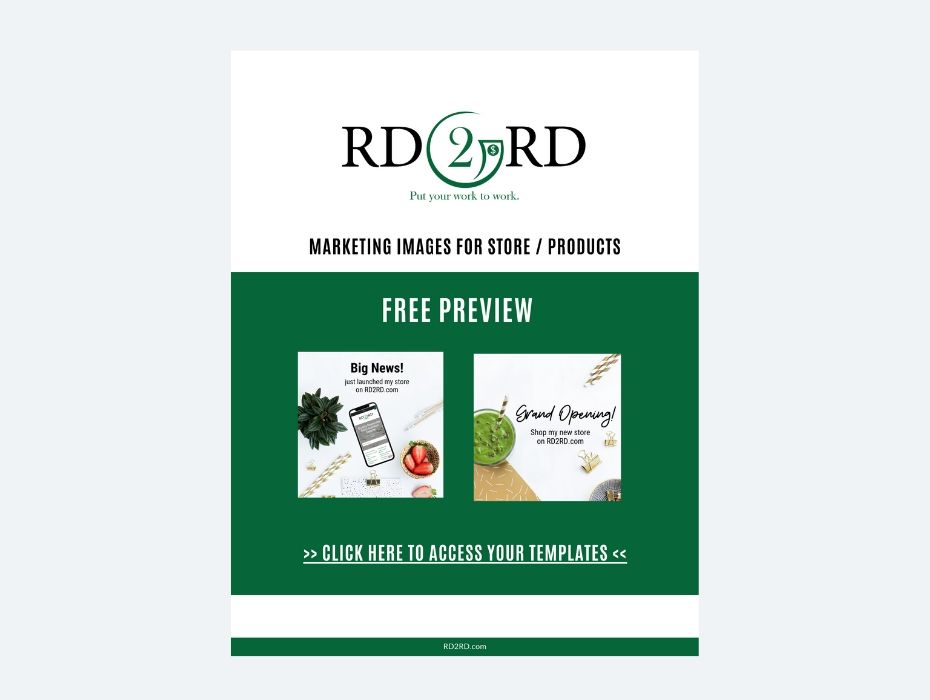 FREE Preview: Marketing and Promotional Graphics | Well Resourced Dietitian