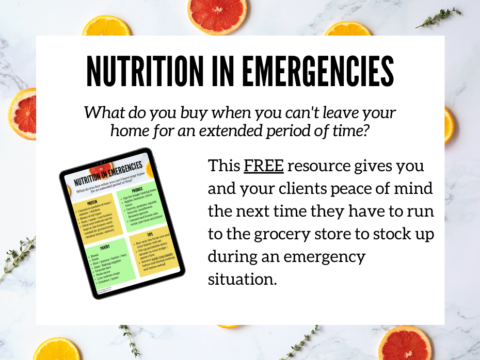 FREE Nutrition in Emergencies handout - Well Resourced Dietitian