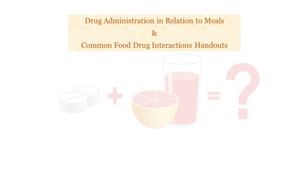 Common Food Drug Interactions & Drug Administration in Relation to ...