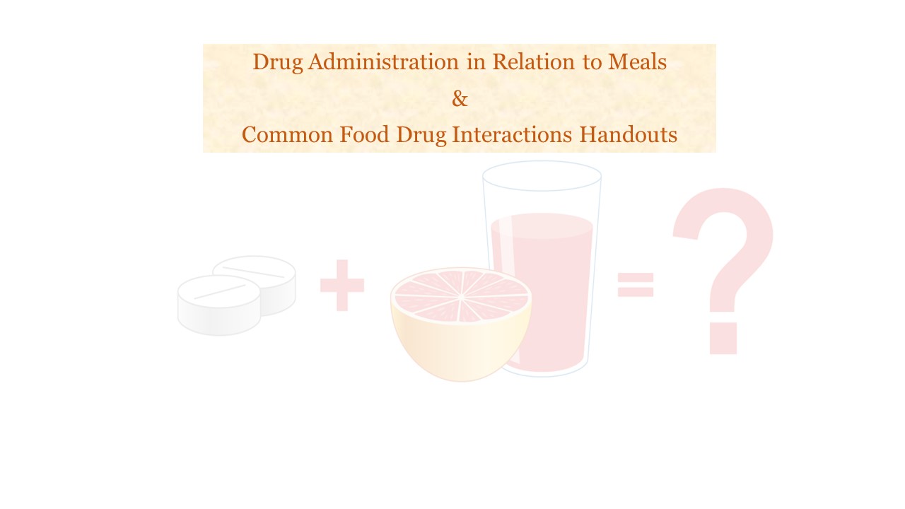 Common Food Drug Interactions & Drug Administration in Relation to ...