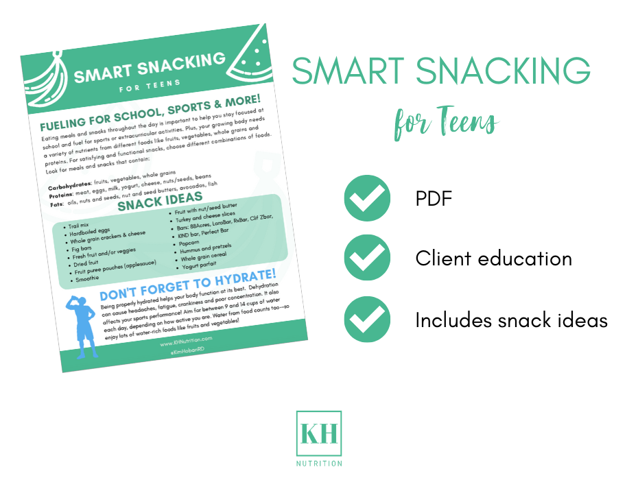 Smart Snacking for Teens Handout - Well Resourced Dietitian