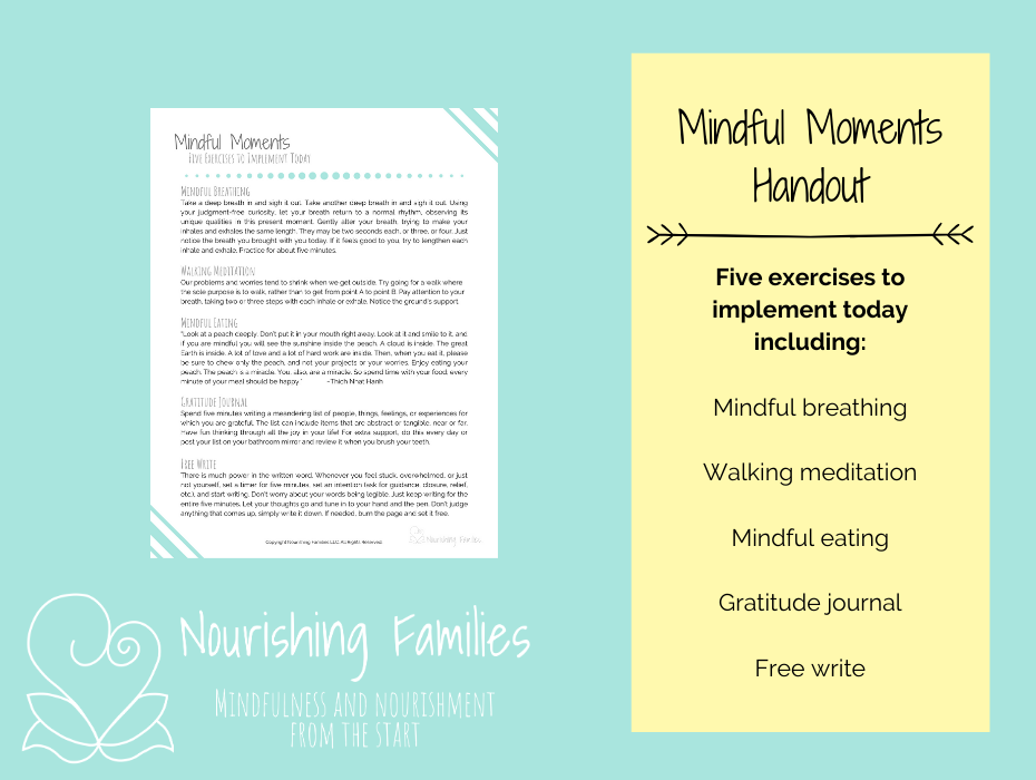 Mindful Moments Handout - Well Resourced Dietitian