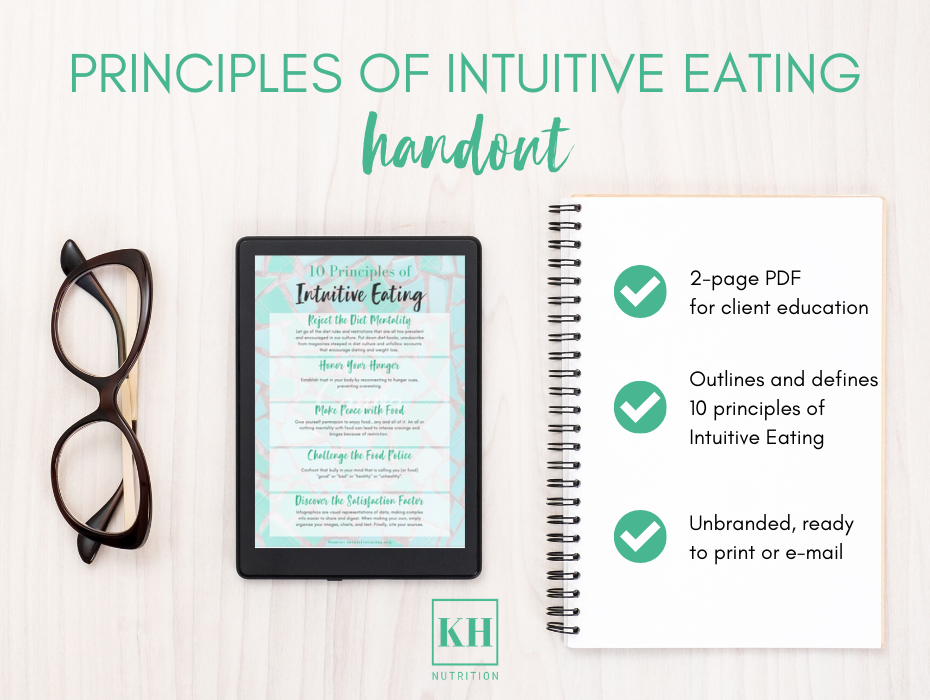 10 Principles of Intuitive Eating Handout for Client Education - Well ...