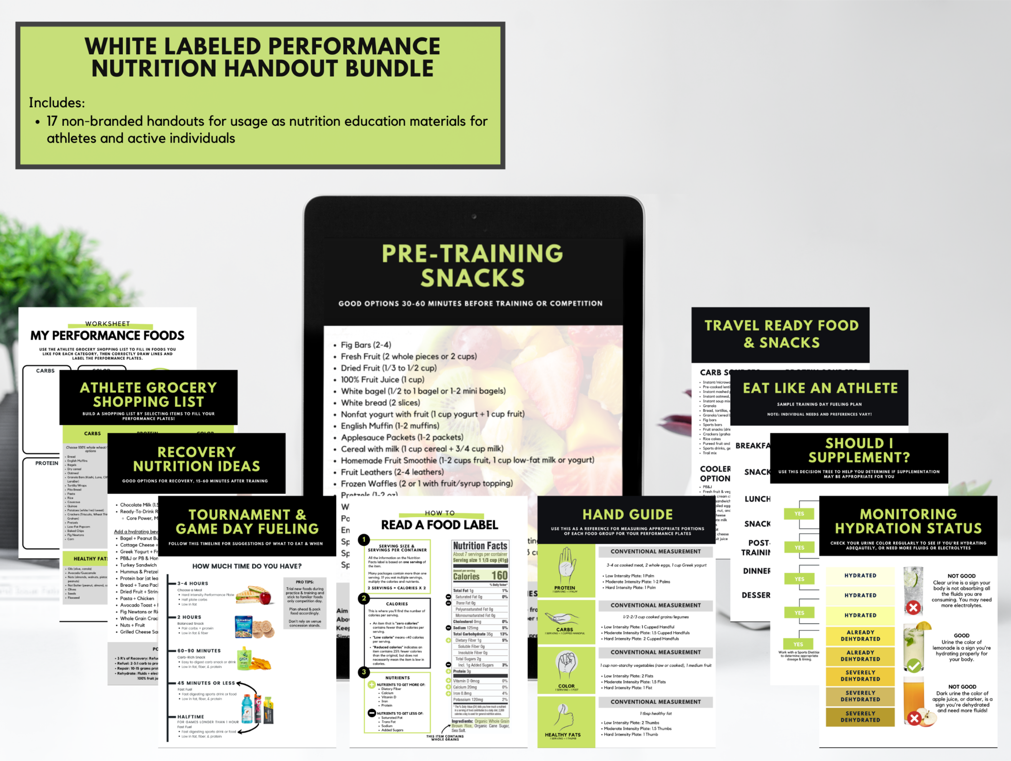 Performance Nutrition Handout Bundle - Well Resourced Dietitian