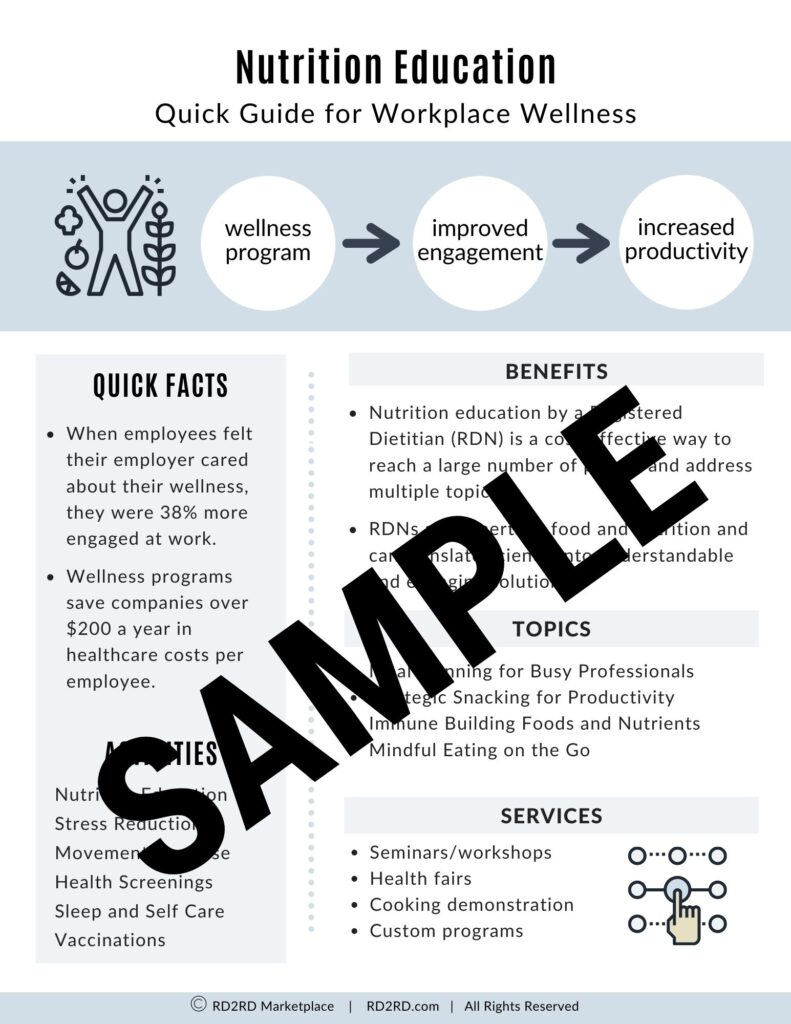 Workplace Wellness Quick Guide, nutrition education, employee wellness ...