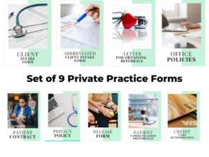 Complete Set: 9 Getting Started Forms for Private Practice - Includes ...