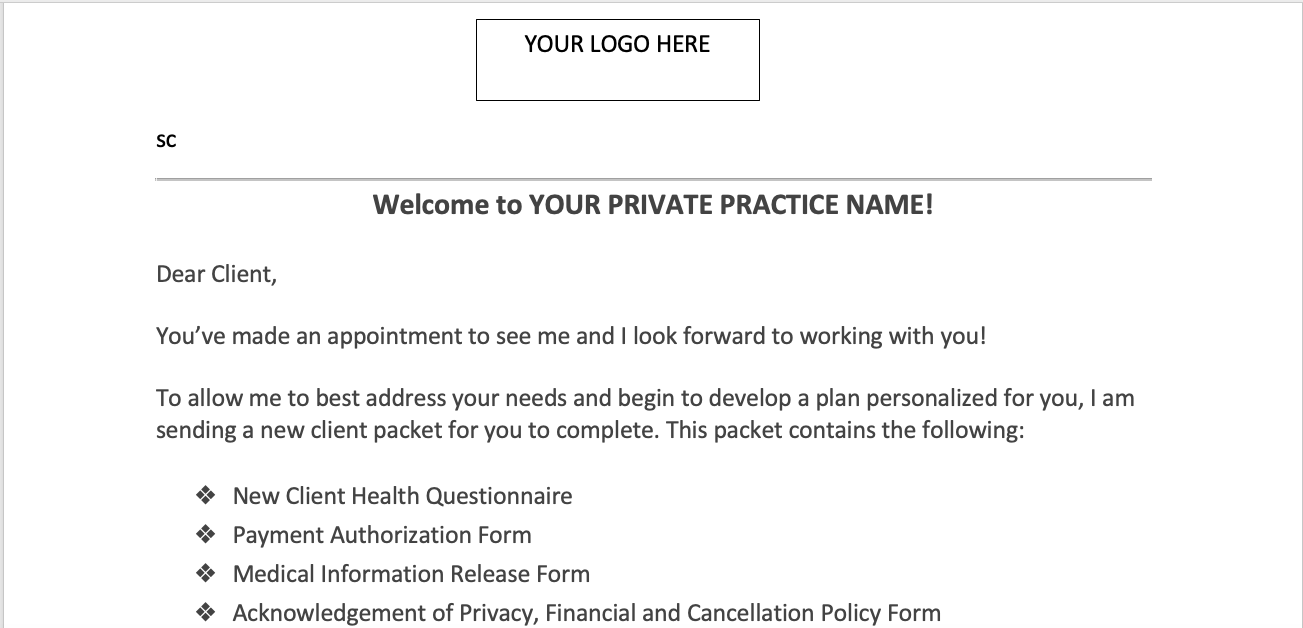 Private Practice - CUSTOMIZABLE New Client Forms - Well Resourced Dietitian