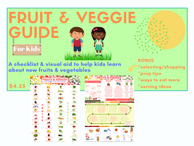 Fruit and Vegetable List for Kids - Well Resourced Dietitian