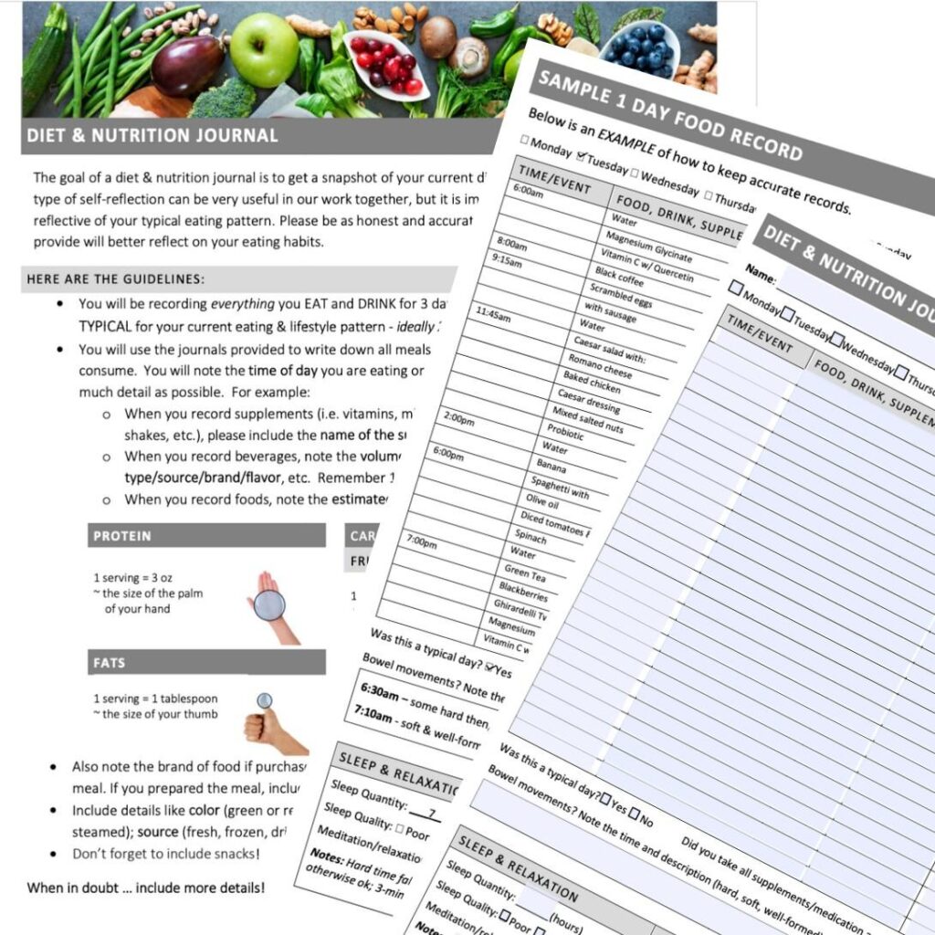 3-Day Diet Diary - fillable - Well Resourced Dietitian