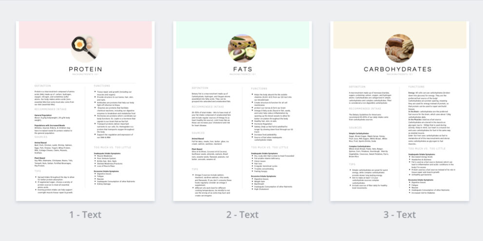 Macronutrients 101 : Nutrition Education Handouts for ED recovery ...