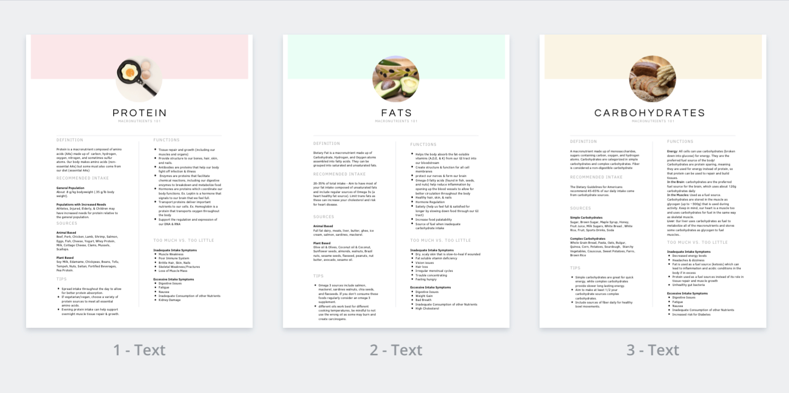 Macronutrients 101 : Nutrition Education Handouts for ED recovery ...