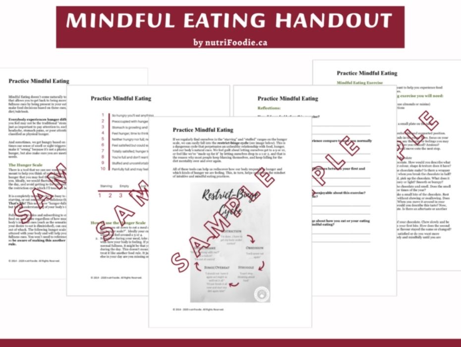 Intuitive Eating Activities - Well Resourced Dietitian