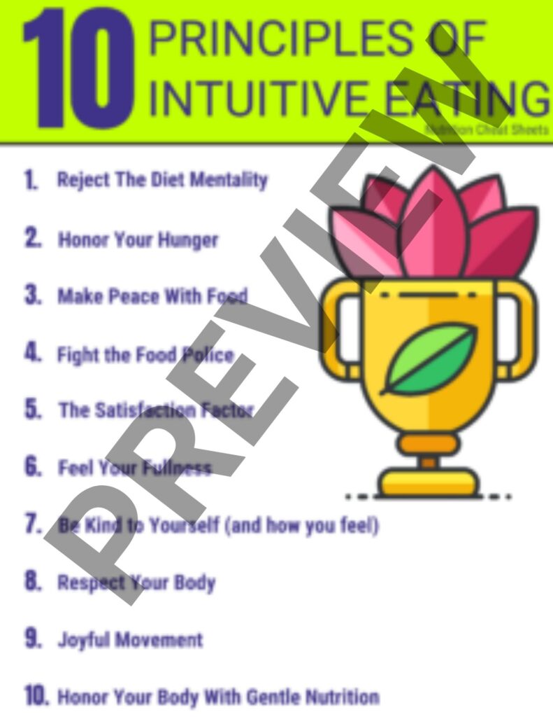 FREE DOWNLOAD! 10 principles of Intuitive Eating - Well Resourced Dietitian
