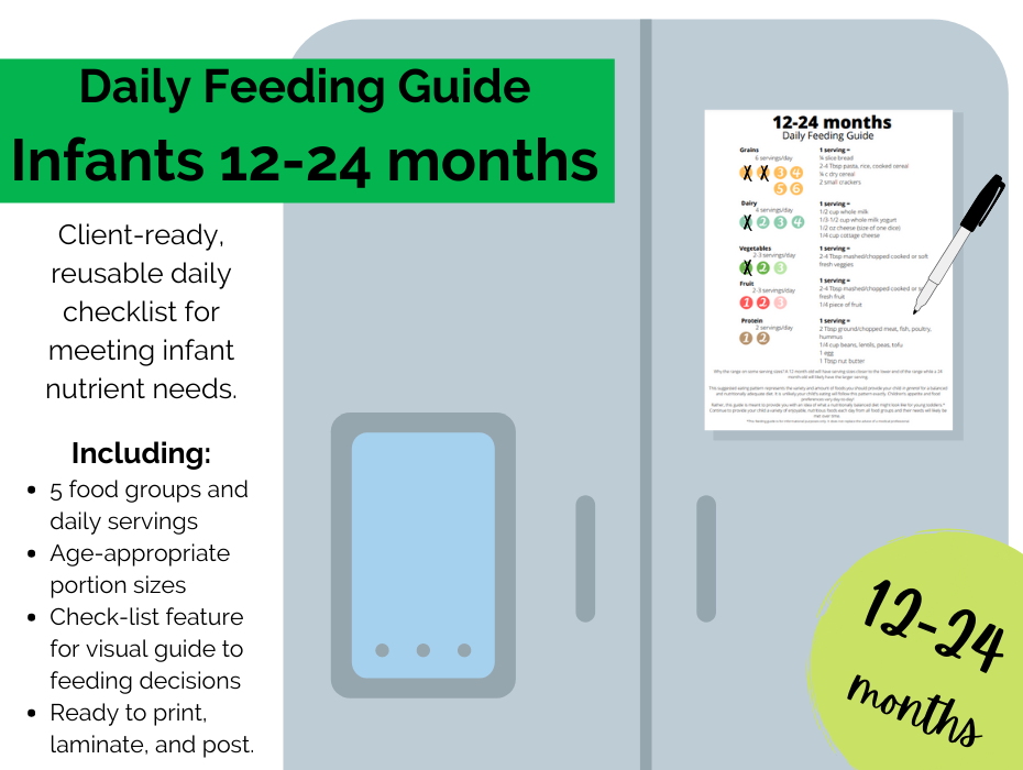 Daily Feeding Guide Infants 12-24 months - Well Resourced Dietitian