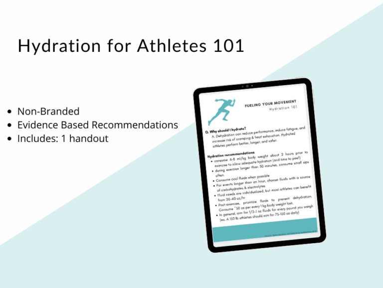 Hydration for Athletes - Sports Nutrition Handout - Well Resourced ...