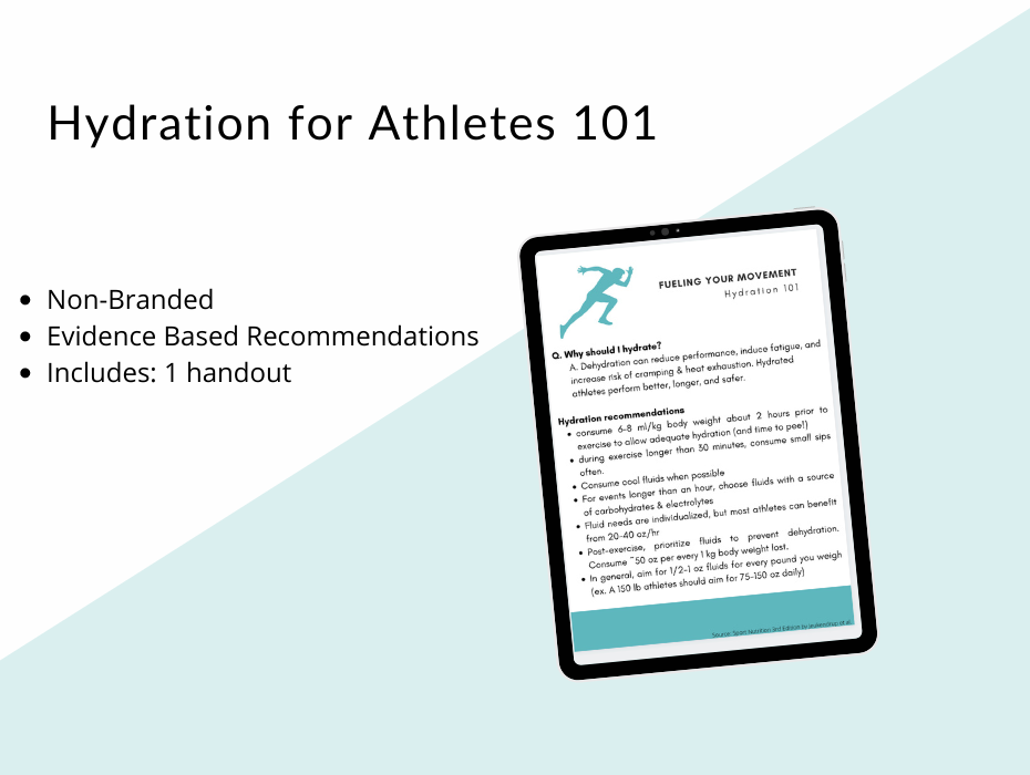 Hydration for Athletes - Sports Nutrition Handout - Well Resourced ...