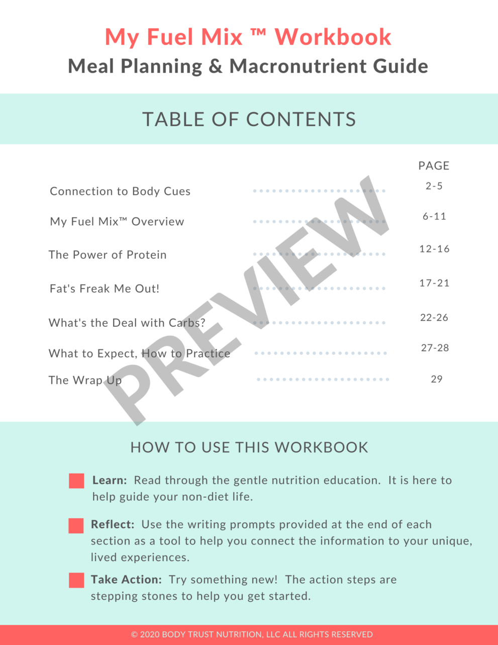 Intuitive Eating Workbook, Meal Planning, Macronutrient Guide and ...