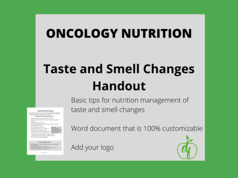 Taste and Smell Changes for Cancer Patients | Well Resourced Dietitian