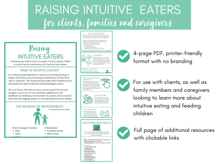 Raising Intuitive Eaters Handout - Well Resourced Dietitian