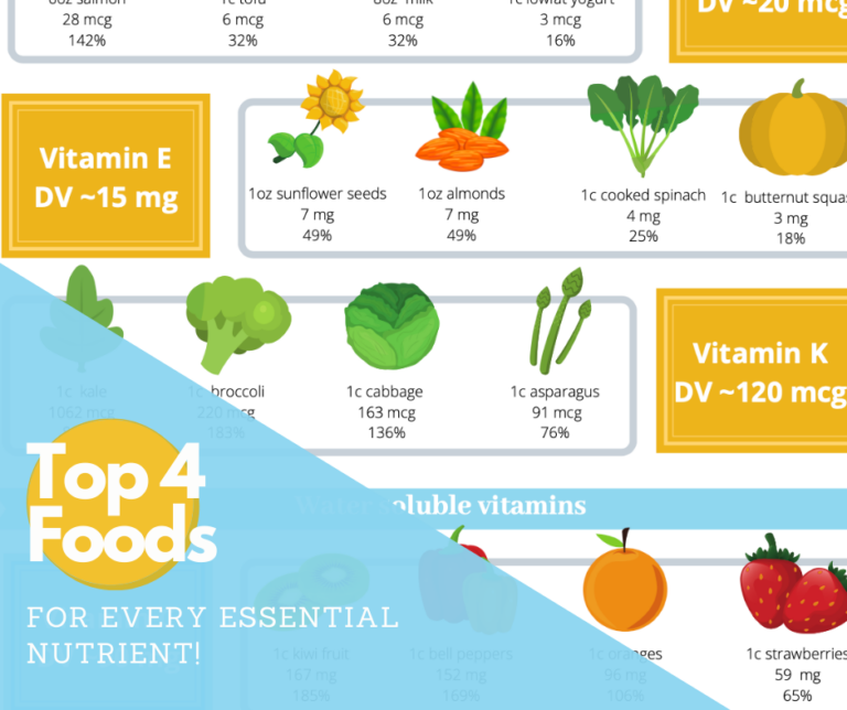Top Four Foods for Every Nutrient - Well Resourced Dietitian