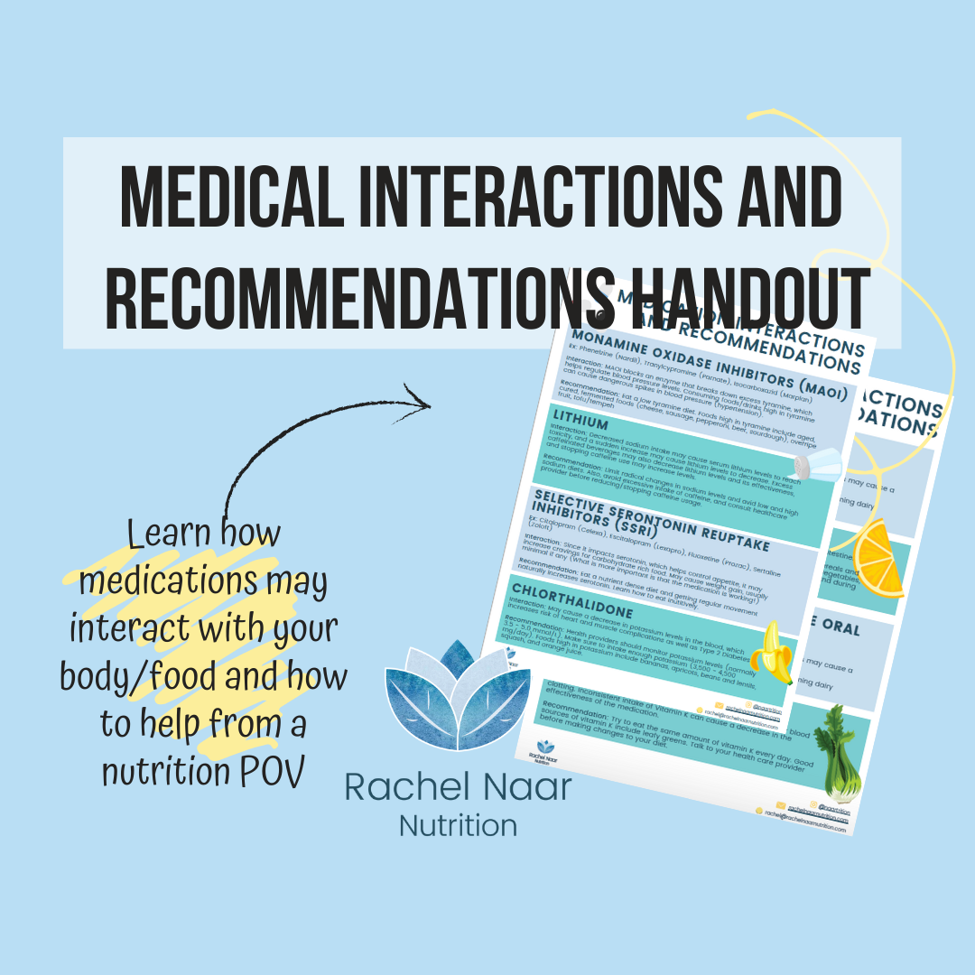 Medication Interactions and Recommendations Handout - Well Resourced ...