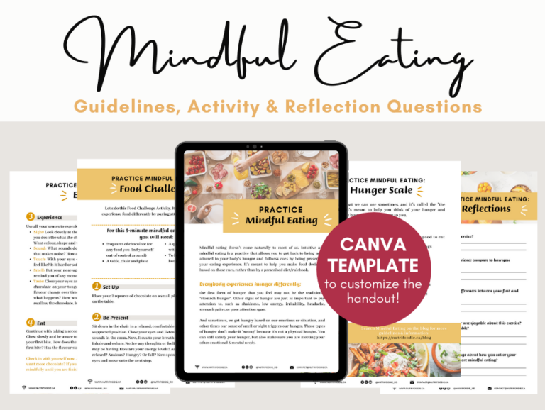 Mindful Eating Practice Activity, Hunger Scale & Restrict-Binge Cycle ...