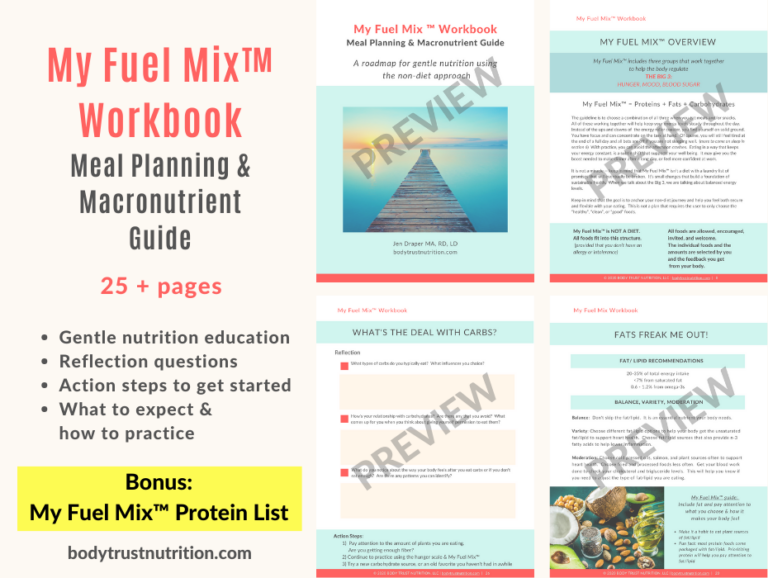 Build My Fuel Mix™ Worksheets, Meal Planning & Macronutrient Guide ...
