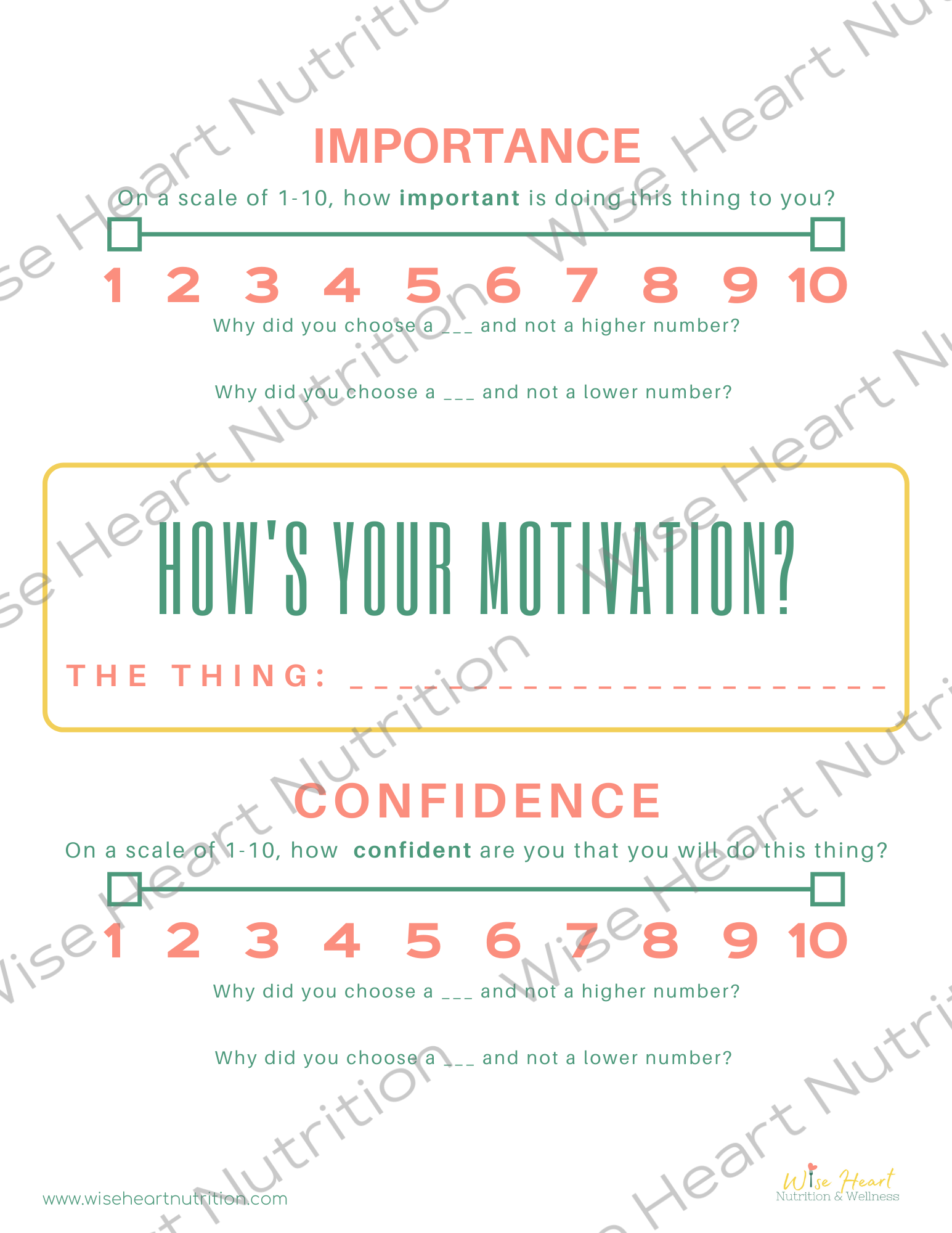 Exploring Motivation Worksheet | Well Resourced Dietitian