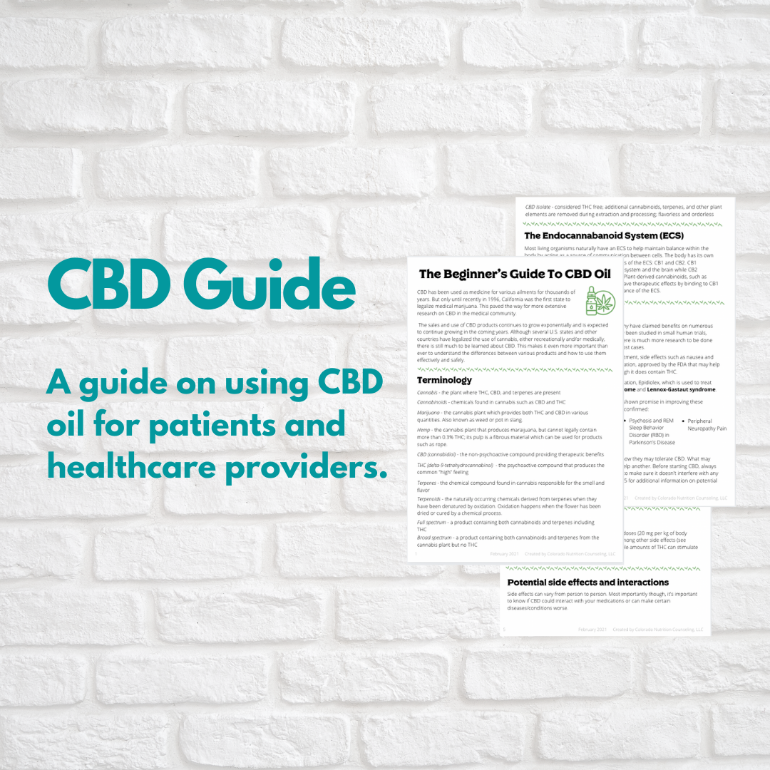 CBD Guide - Well Resourced Dietitian