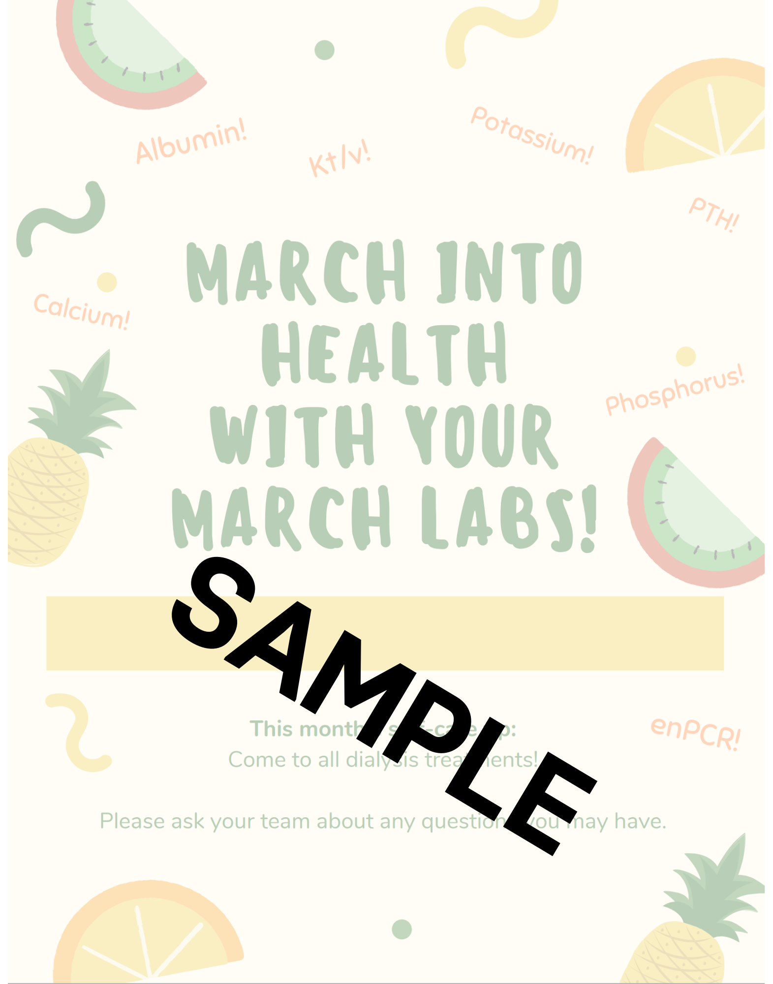 FREE March dialysis lab flyer - Well Resourced Dietitian