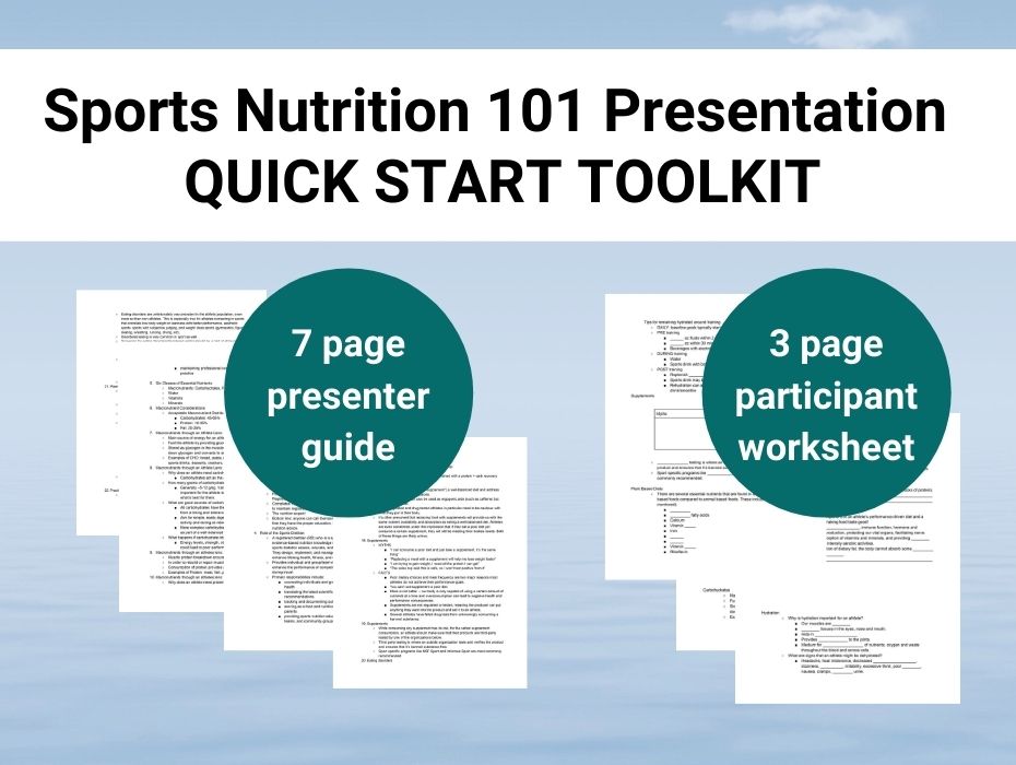 Sports Nutrition 101 Outline - Well Resourced Dietitian