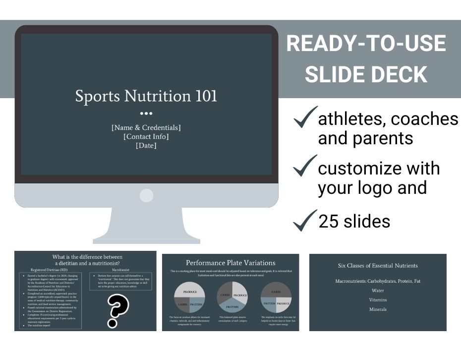 Sports Nutrition 101 Presentation - for Athletes and Staff - Well ...