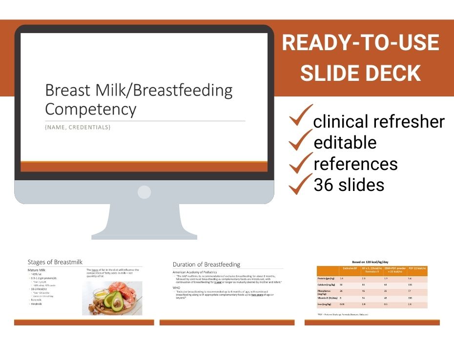 Breast milk and Breastfeeding Competency (for RDs, Editable) - Well ...